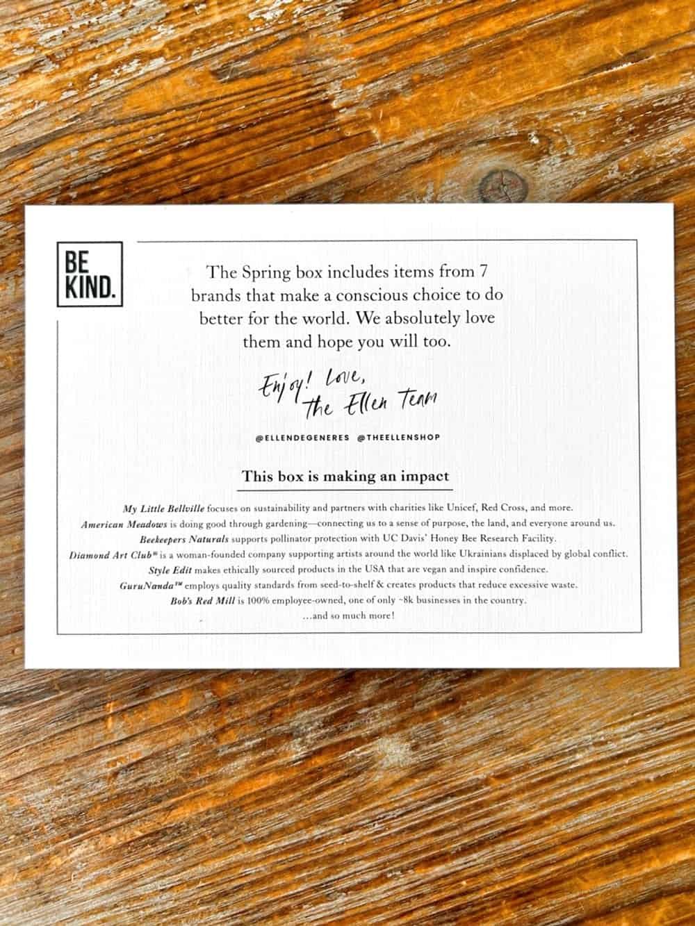 BE KIND by Ellen Spring 2023 Box Review - Subboxy